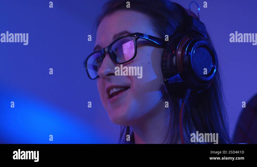 Teenage Girl Streaming Shooter Stock Video Footage Alamy
