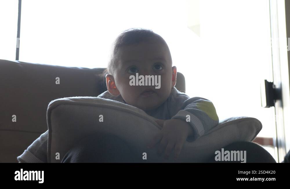 Baby infant face watching TV Stock Video Footage - Alamy
