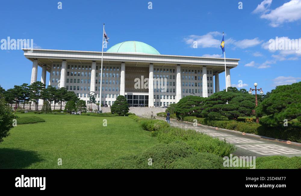 The National Assembly of the Republic of Korea facade view Seoul South ...