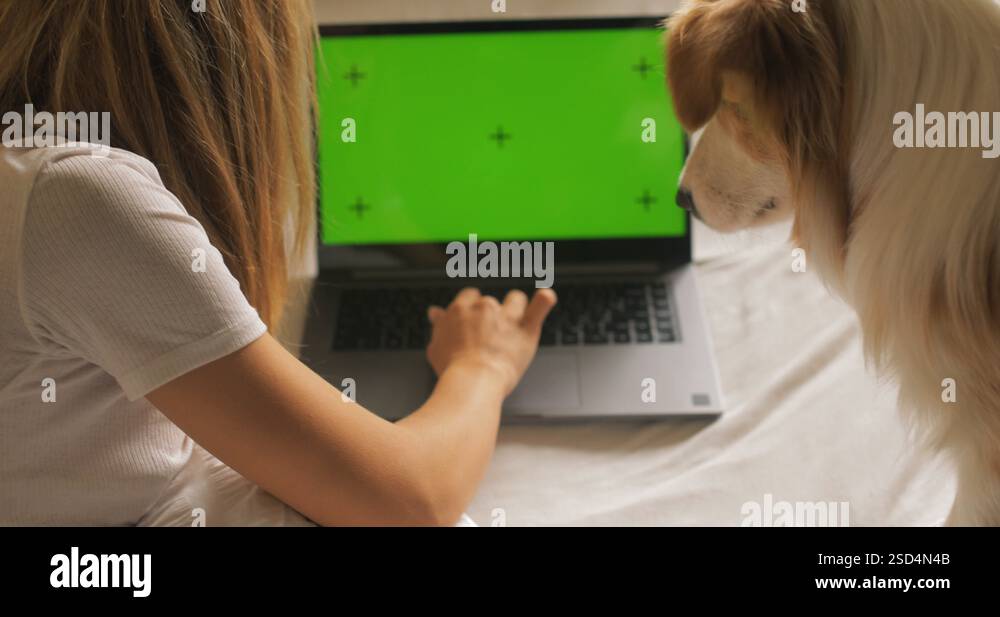 GREEN SCREEN tracking dot. Portrait of Pretty girl young women in ...