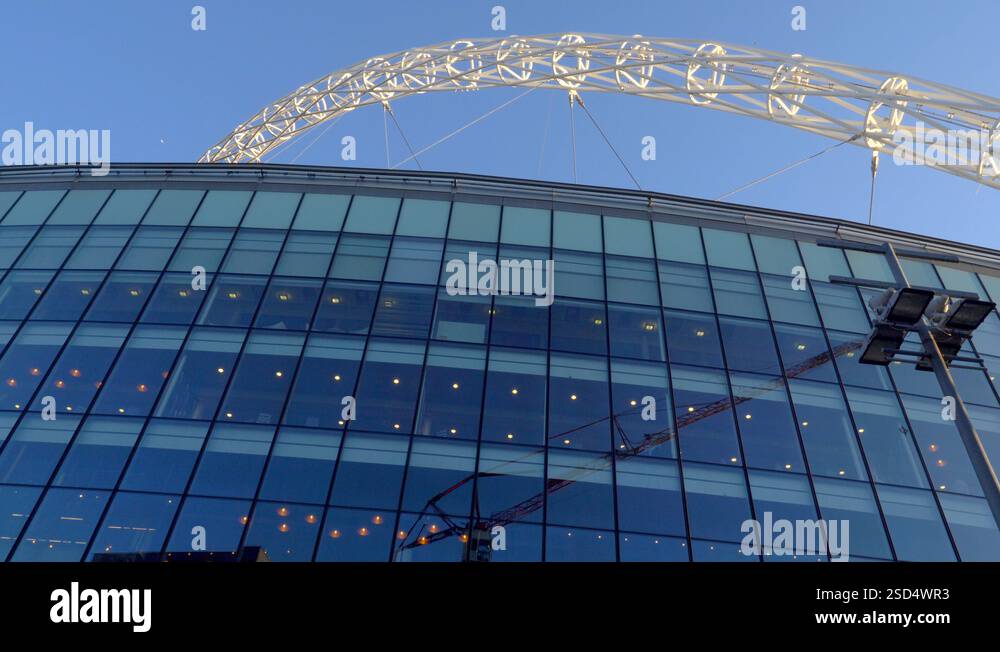 glass facade of Wembley Stadium London - LONDON, ENGLAND - DECEMBER 10, 2019 Stock Video Footage ...