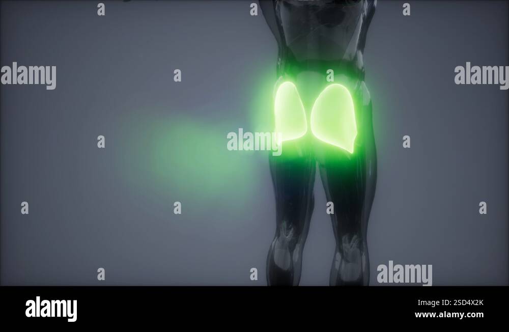 gluteus maximus - leg muscles anatomy animation Stock Video Footage - Alamy