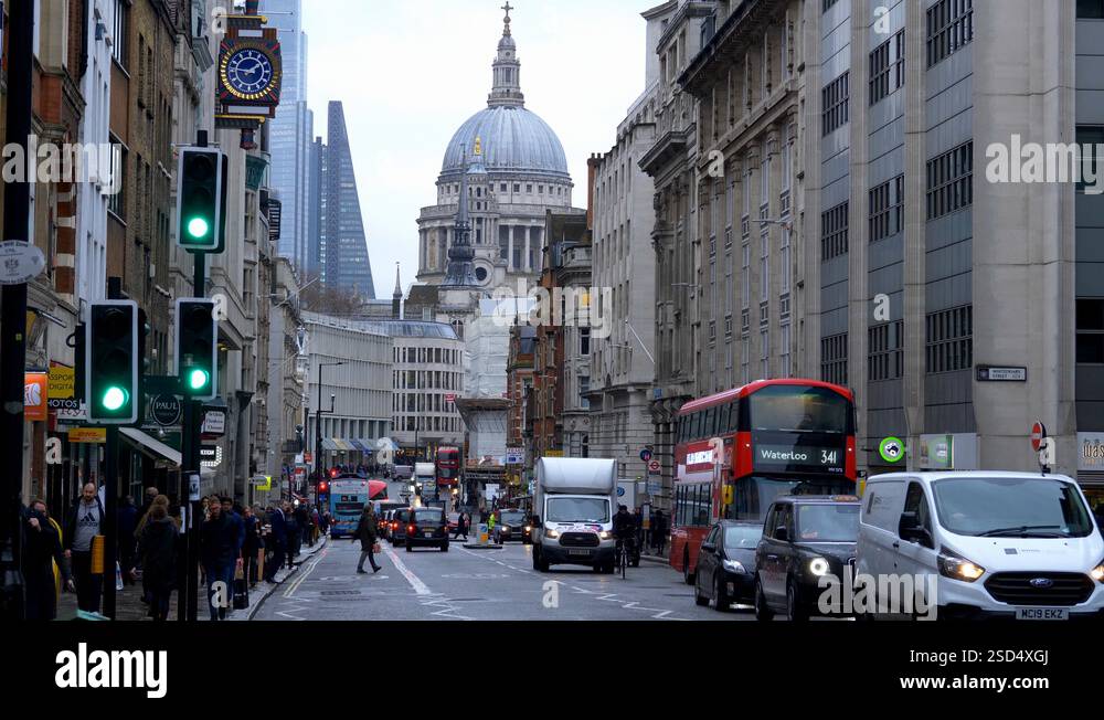 City of London street view with saint paul's cathedral - LONDON ...