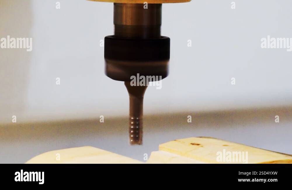 cnc router processes wood part with cutter Stock Video Footage - Alamy