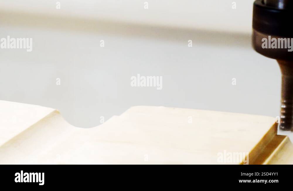 cnc router processes wood part with cutter.close-up Stock Video Footage ...