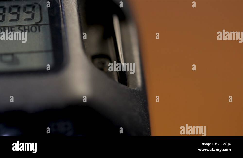 DSLR camera display showing ISO, aperture, and shutter setting for ...