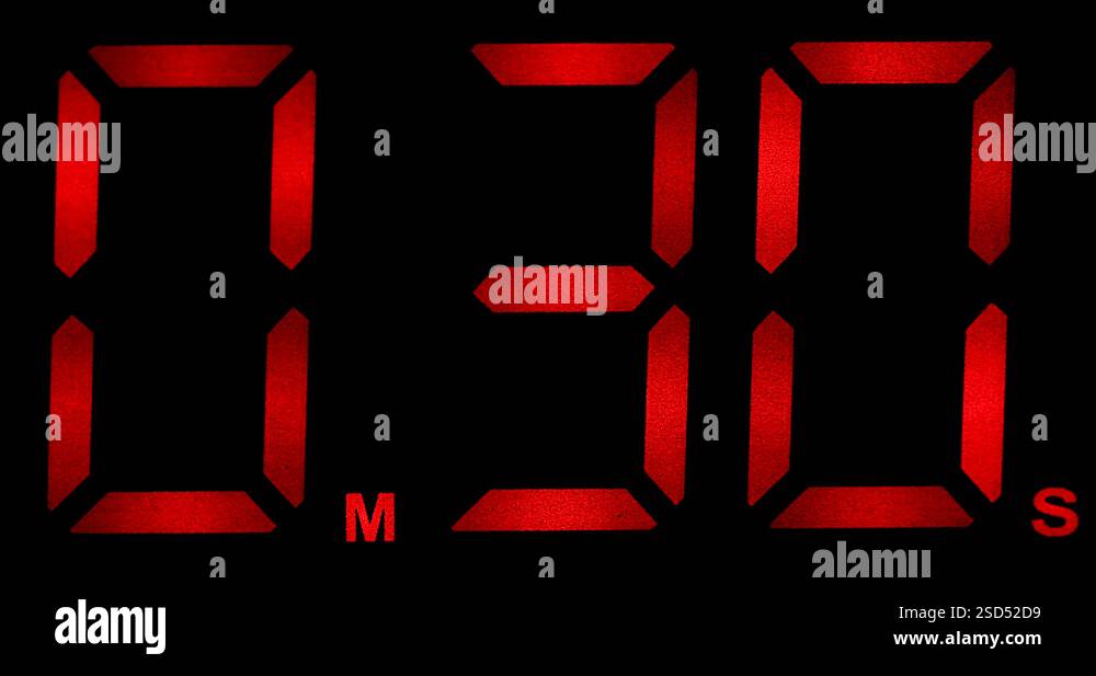 Countdown Clock Real 30 Seconds Stock Video Footage - Alamy