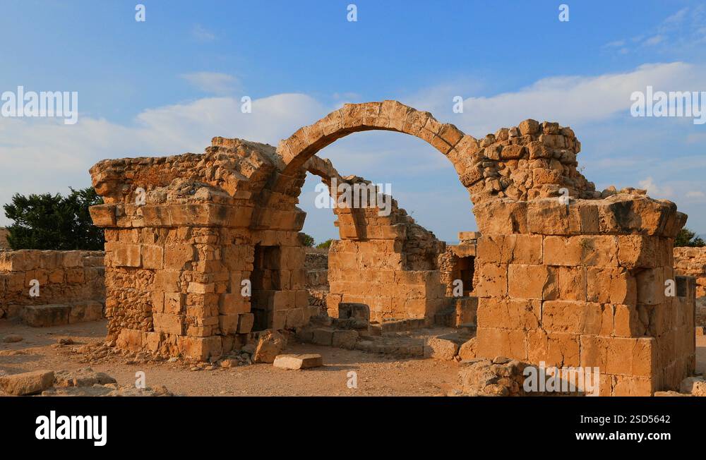 Destroyed arch in the ancient city in an archaeological park Stock ...
