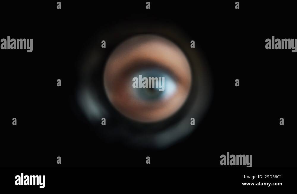 Looking Through Peephole In Door Viewer Stock Video Footage - Alamy