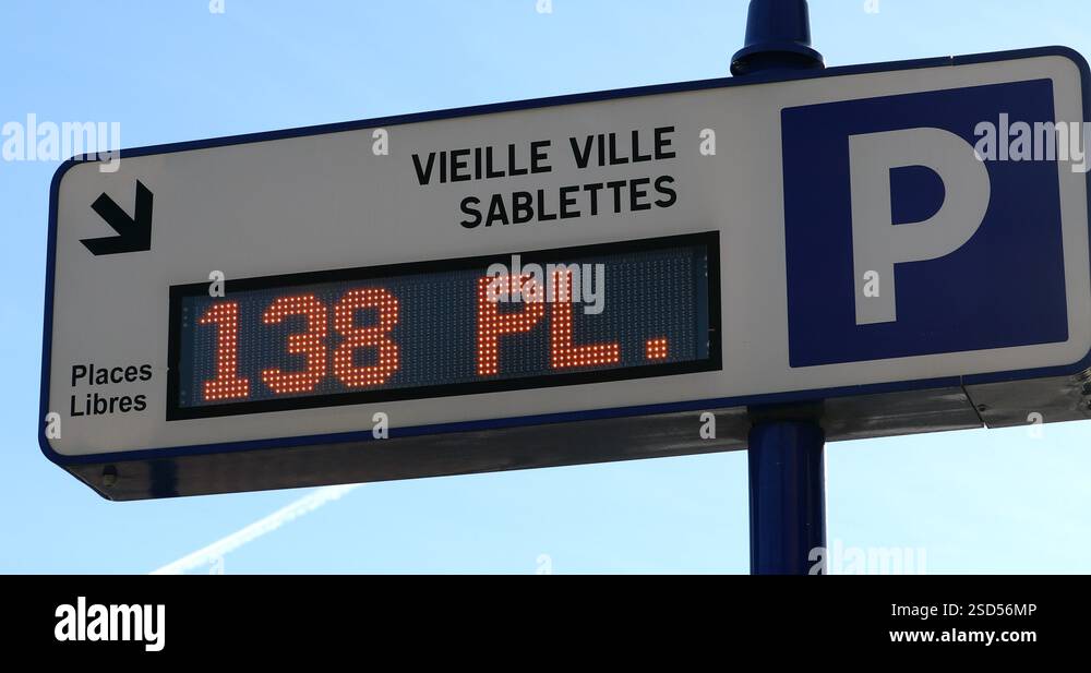 Traffic Sign Board Showing Number Of Parking Spaces Available Stock ...