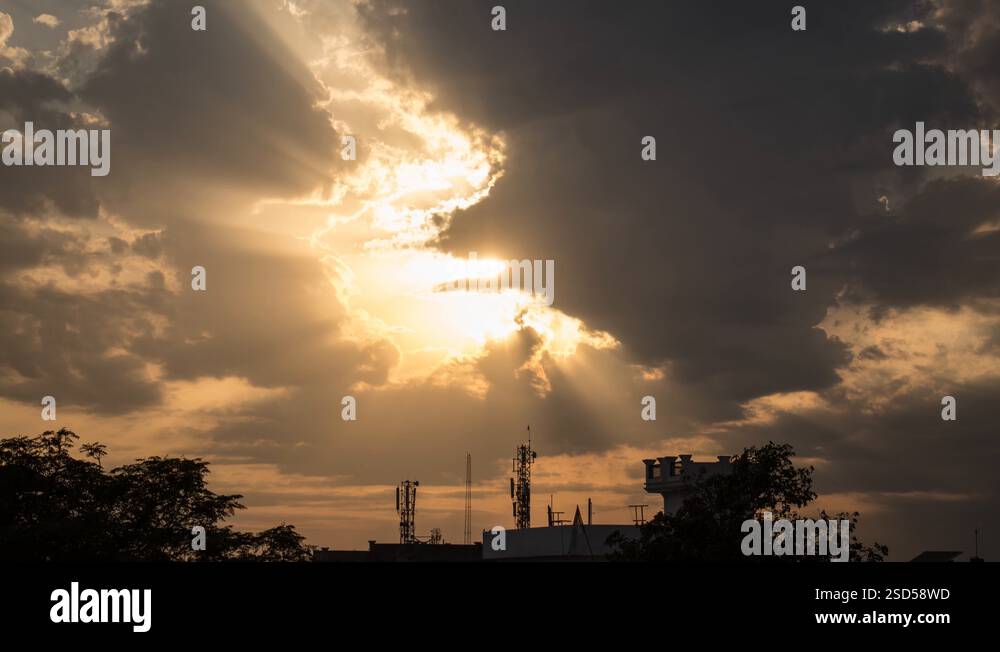 beautiful time lapse of a sunset over the clouds Stock Video Footage ...