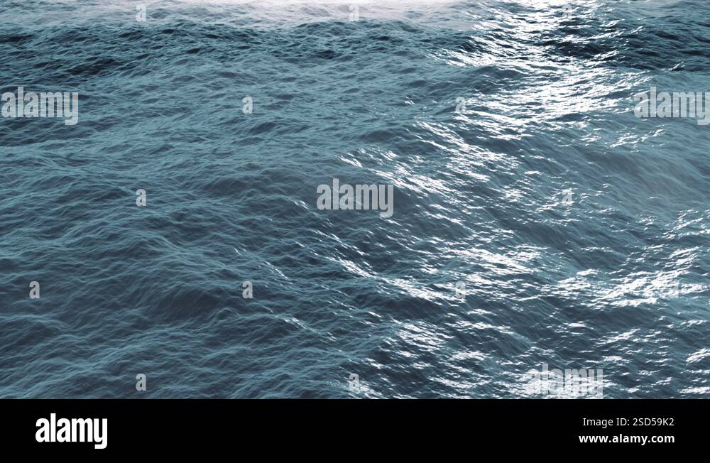 Over bright surface ocean water waves. 4K seamless loop Stock Video ...