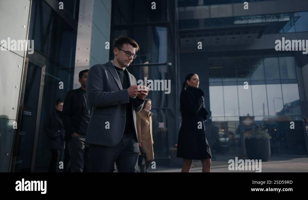 Office Managers and Business People Commute to Work in Morning or from ...