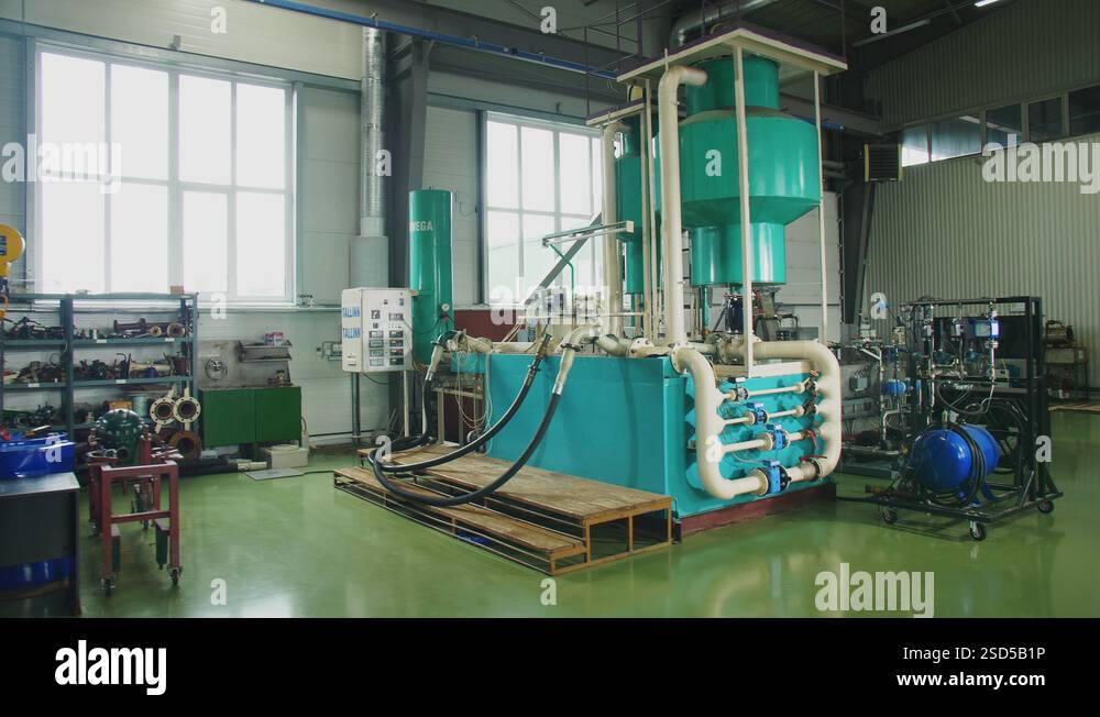 control skid with compressor at gas and oil refinery plant Stock Video ...