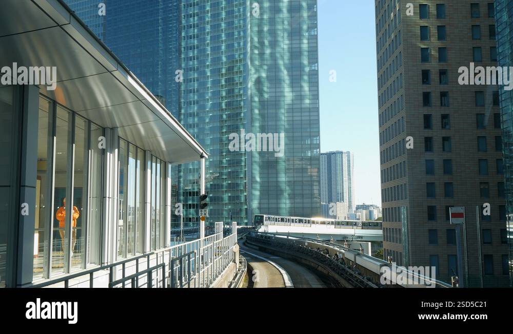 Tokyo monorail an automated guideway transit service Stock Video ...