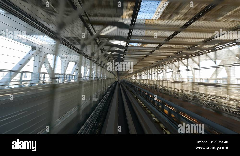Tokyo monorail an automated guideway transit service Stock Video ...