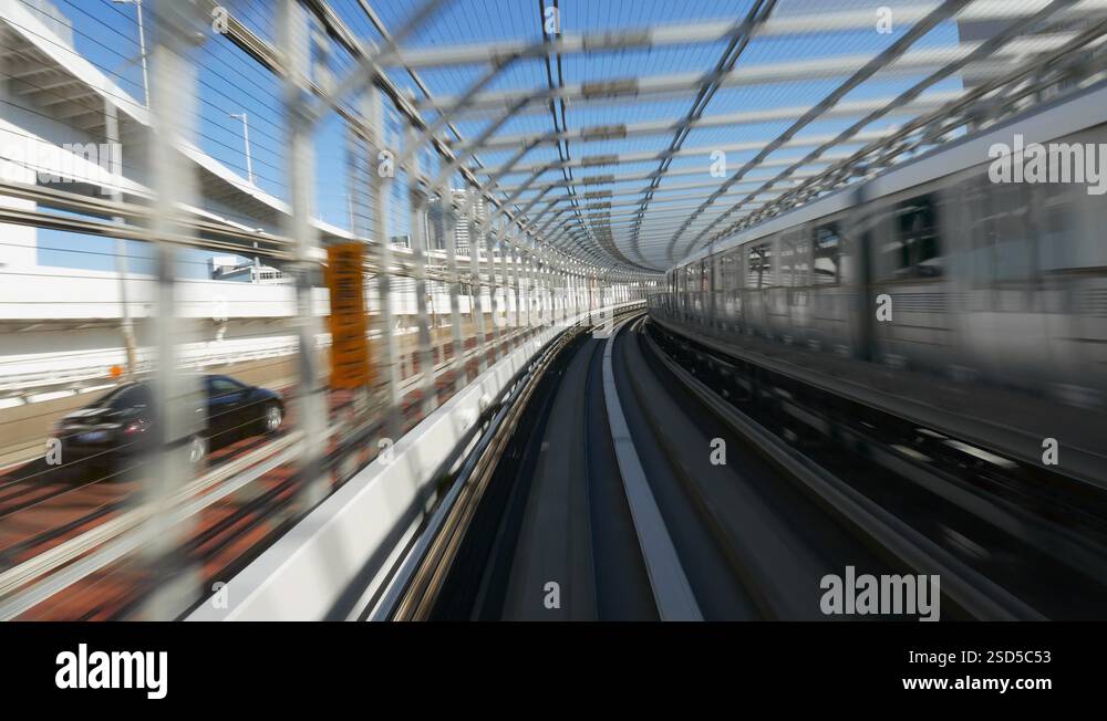 Tokyo monorail an automated guideway transit service Stock Video ...