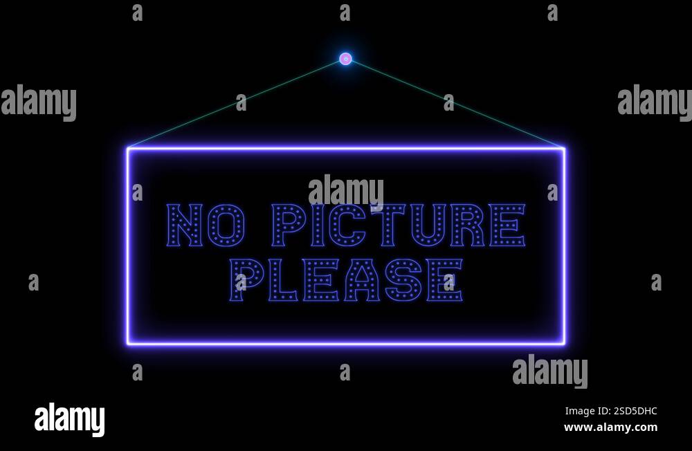 Hang tag no picture neon sign fluorescent light glowing on signboard ...
