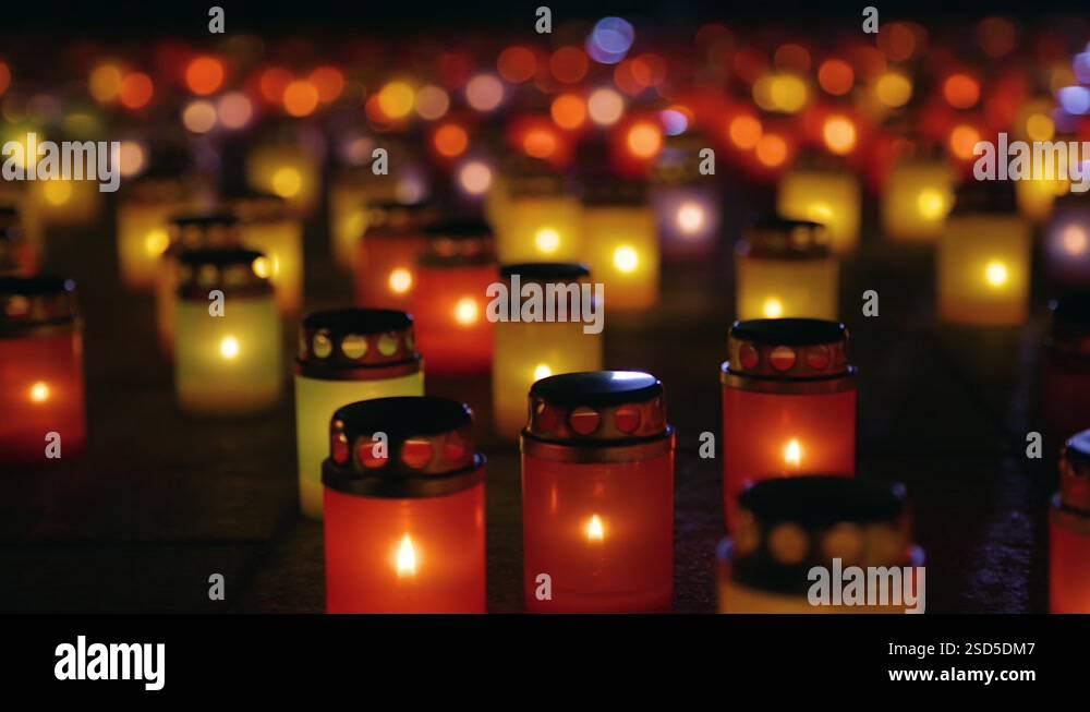 Burning candles - symbolism of loss and mourning Stock Video Footage ...