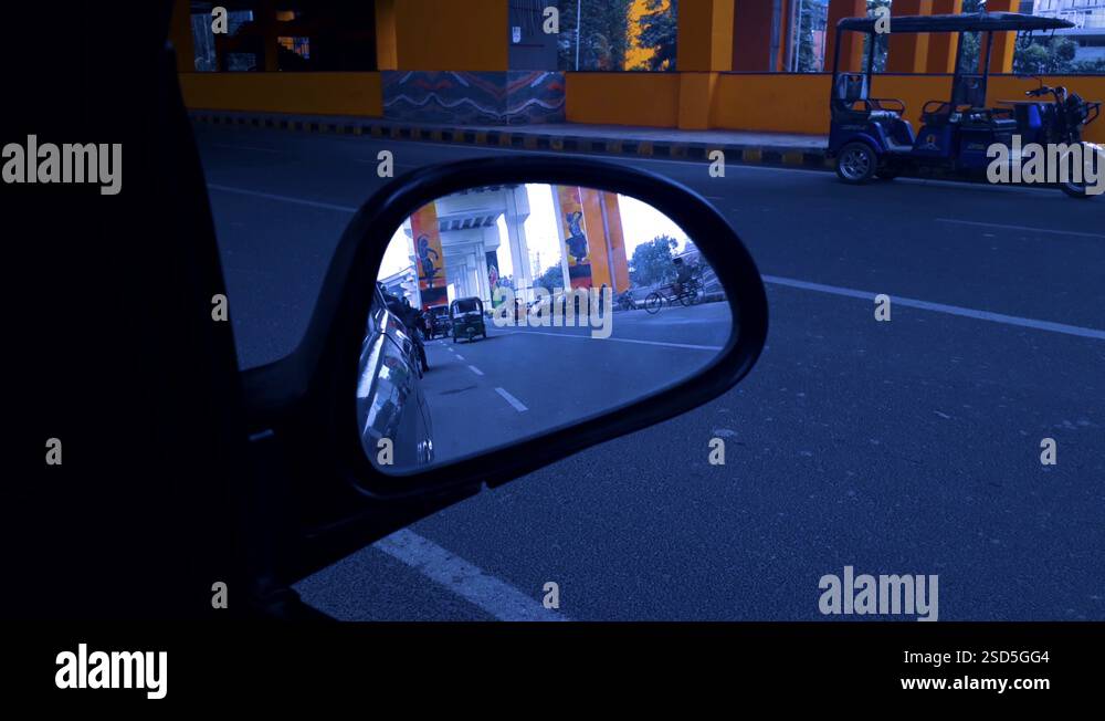A view from the rear view mirror of the car Stock Video Footage - Alamy