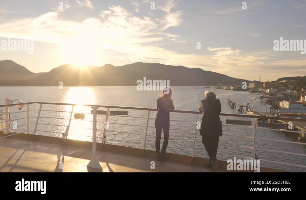 Cruise ship passengers in Alaska city of Ketchikan on cruise ship ...