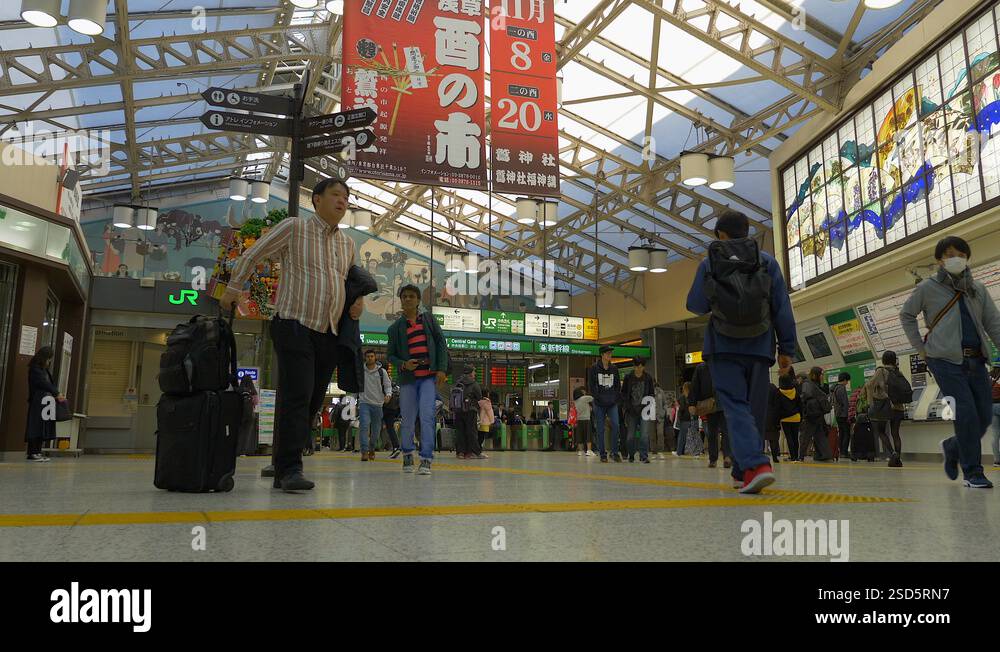 Ueno station interior with crowd movement Tokyo,Japan Stock Video ...
