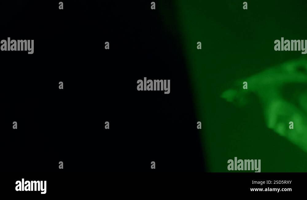 Abstract Forms Of Smoke On Black Background. Light Green Color ...