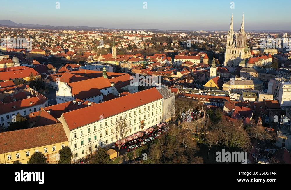 Upper Town and Zagreb Cathedral in Croatia. It is on the Kaptol, is a ...