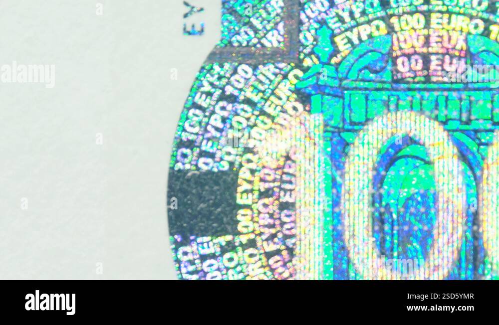 Close view of a part of banknotes, sequence of macro images. Partial ...