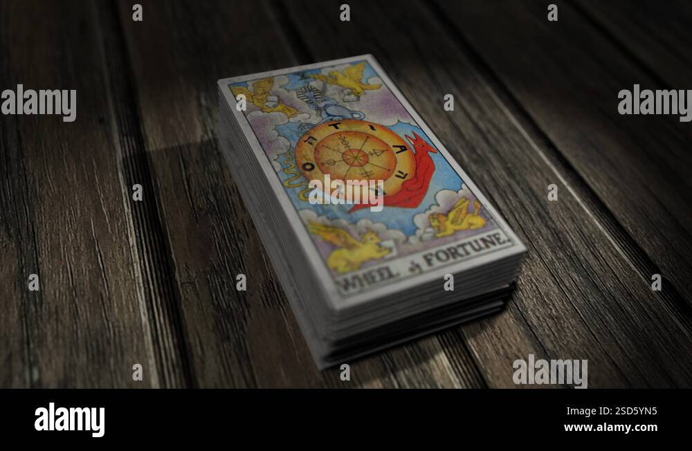 Mysterious Wind Blows to Taro Deck, Card of Hanged Man. Death ...