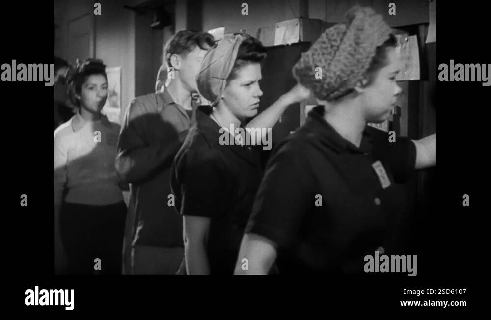 Teenage Factory Workers Punch Card On Time Clock Stock Video Footage ...