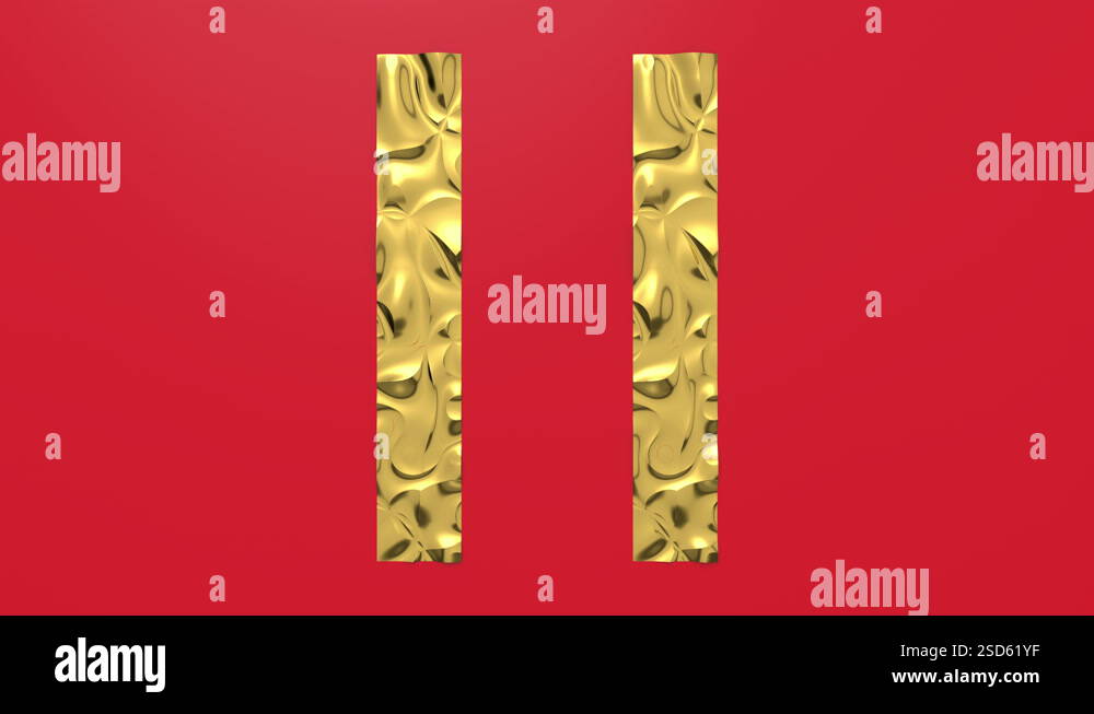 3d Looped animation of Pause button in shape of parallel lines. Wavy ...