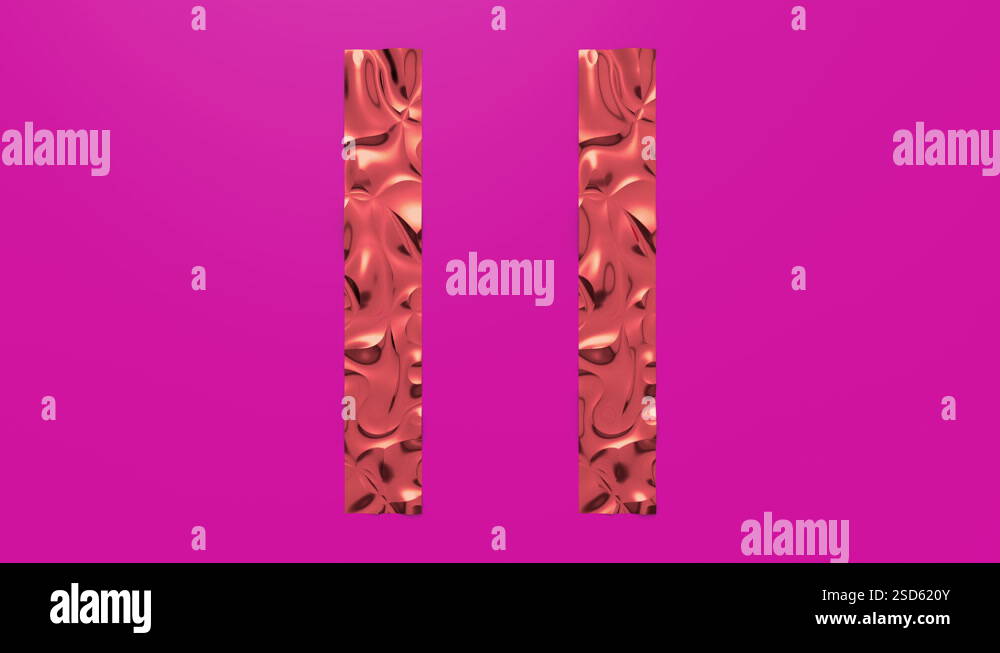 3d Looped animation of Pause button in shape of parallel lines. Wavy ...