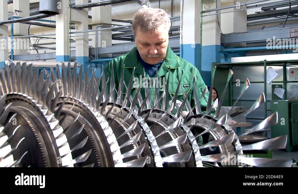 Inspection of rotor of compressor engine of Su-24 aircraft (fencer ...