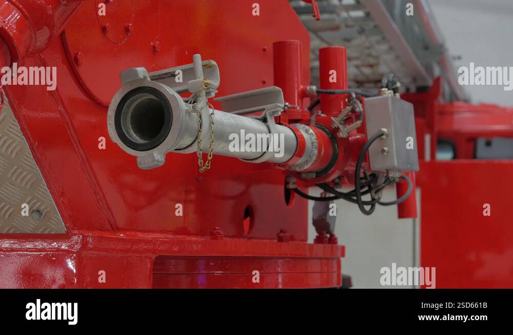 Firehose On Fire Engine Stock Video Footage - Alamy