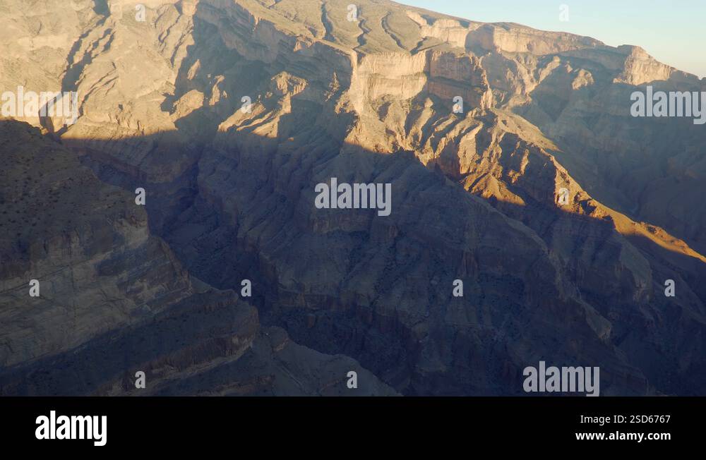 Wadi Ghul aka Grand Canyon of Oman in Jebel Shams Mountains at Sunset ...