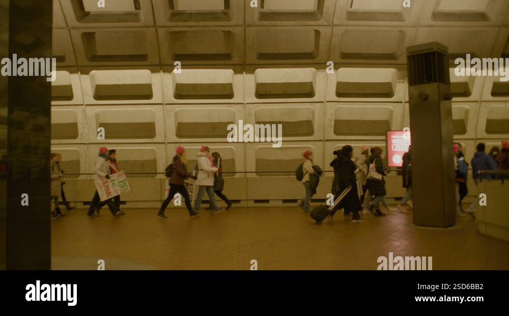 Subway Metro Stop Near The 4th Annual Women’s Protest March On DC Stock ...