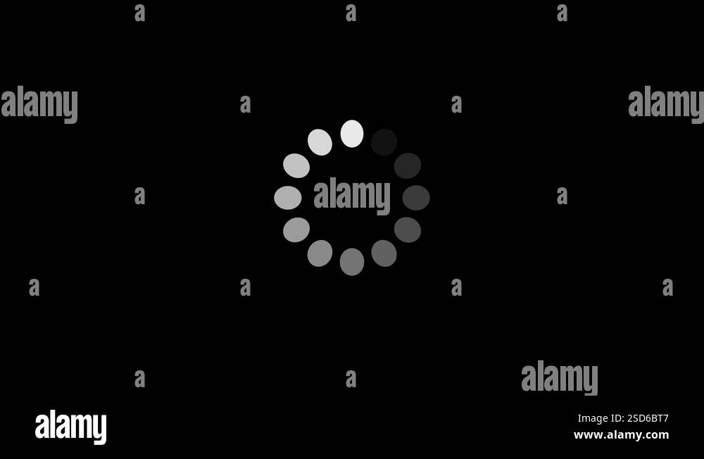 4k Loading oval icon on black background animation Stock Video Footage ...