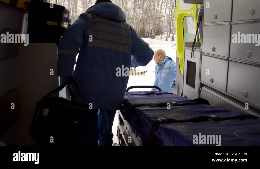 Sequence of Shots of Paramedics Arriving at Scene of Accident Stock ...