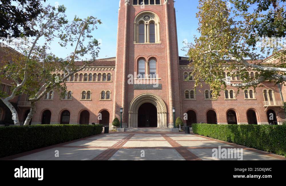 Afternoon sunny view of the Bovard Auditorium of USC Stock Video ...