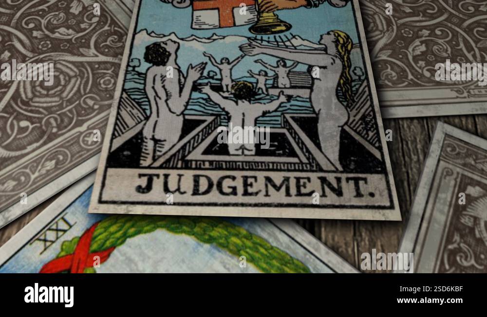 Judgement, Tarot, Children Rising to Respond Gabriel's Angel Trumpet ...