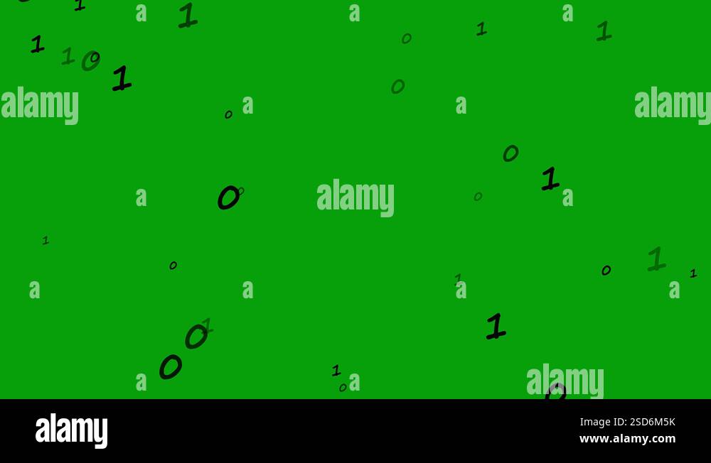 Binary Digits Motion Graphics With Green Screen Background Stock Video