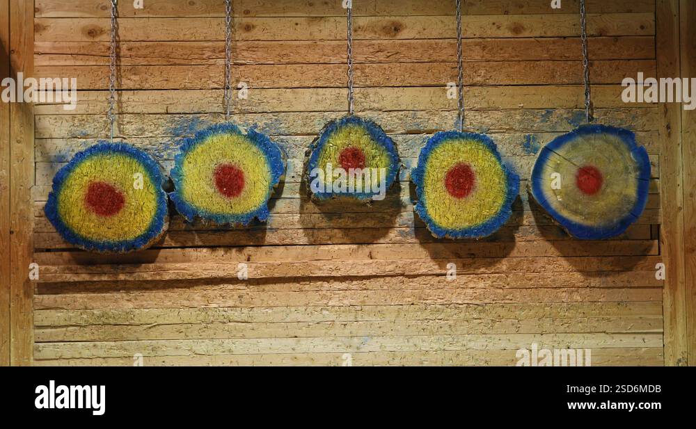 Axe throwing bullseye target slow motion 4K Stock Video Footage - Alamy