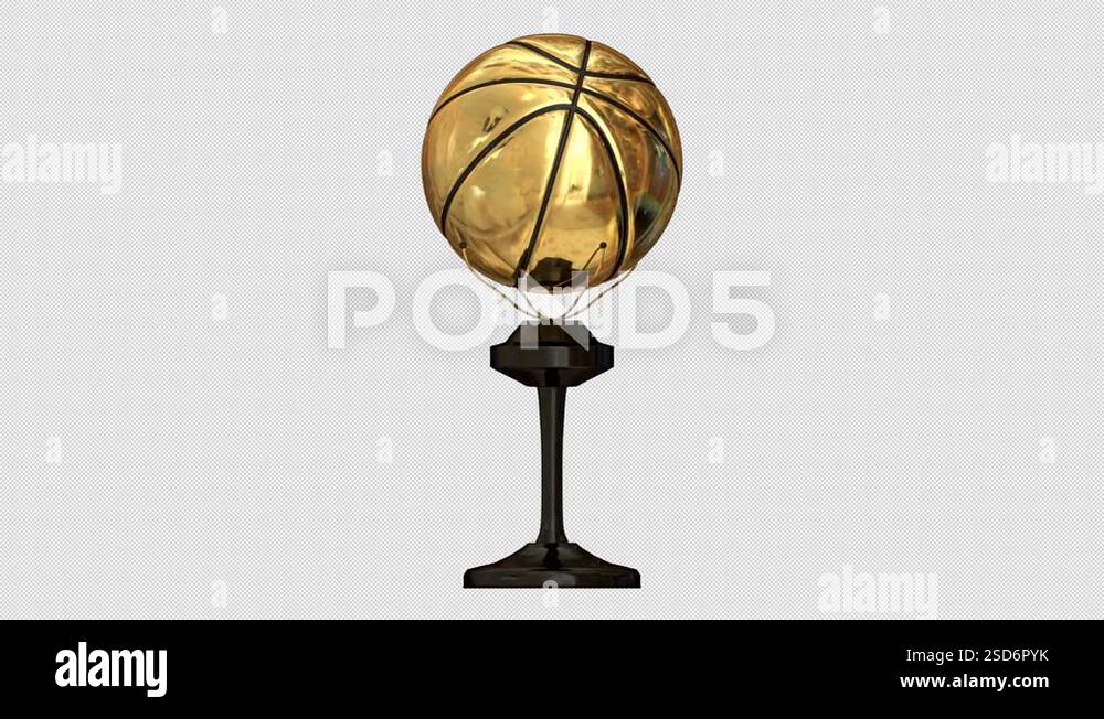 Animated spinning gold basketball trophy with black stand Stock Video ...