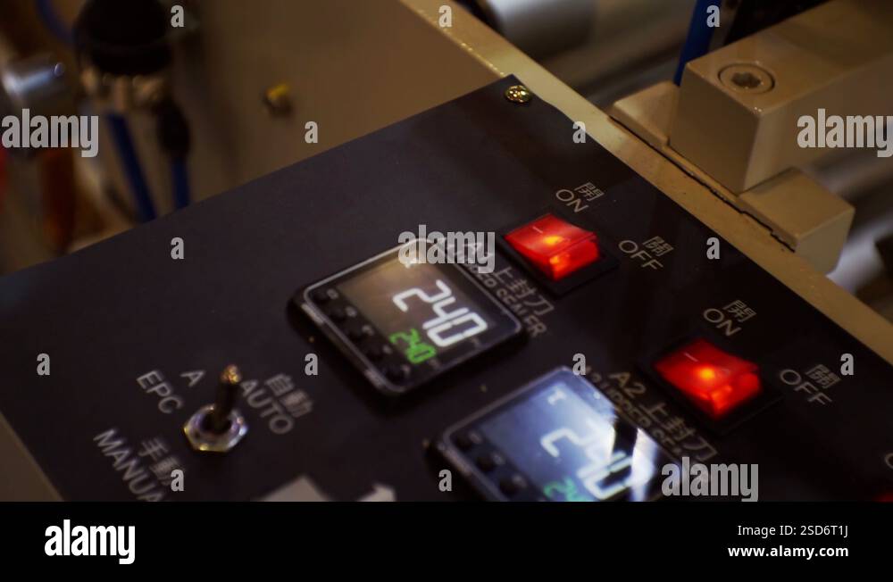 CNC Machine milling part control panel manufacturing.close-up Stock ...