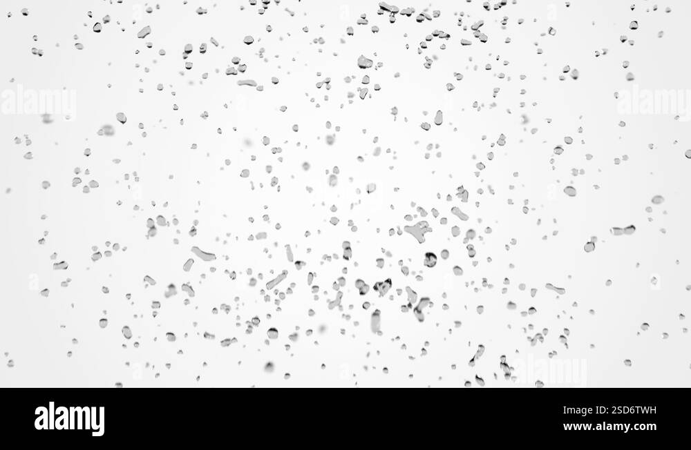 Realistic 3D rain falling. Background render of water drops animation ...