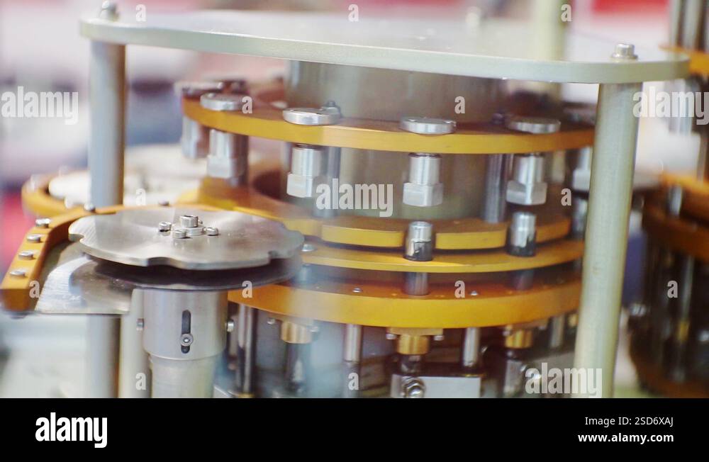rotating mechanical details of a complex mechanism Stock Video Footage ...