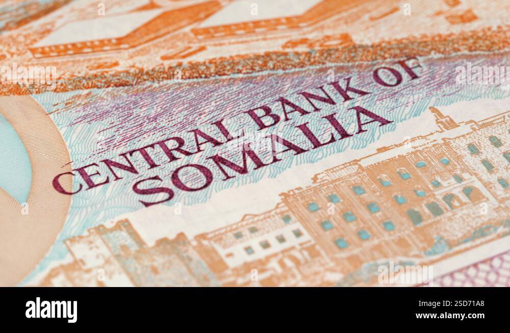 Somali 1000 shillings banknote rotating. Currency of Somalia. Low angle ...