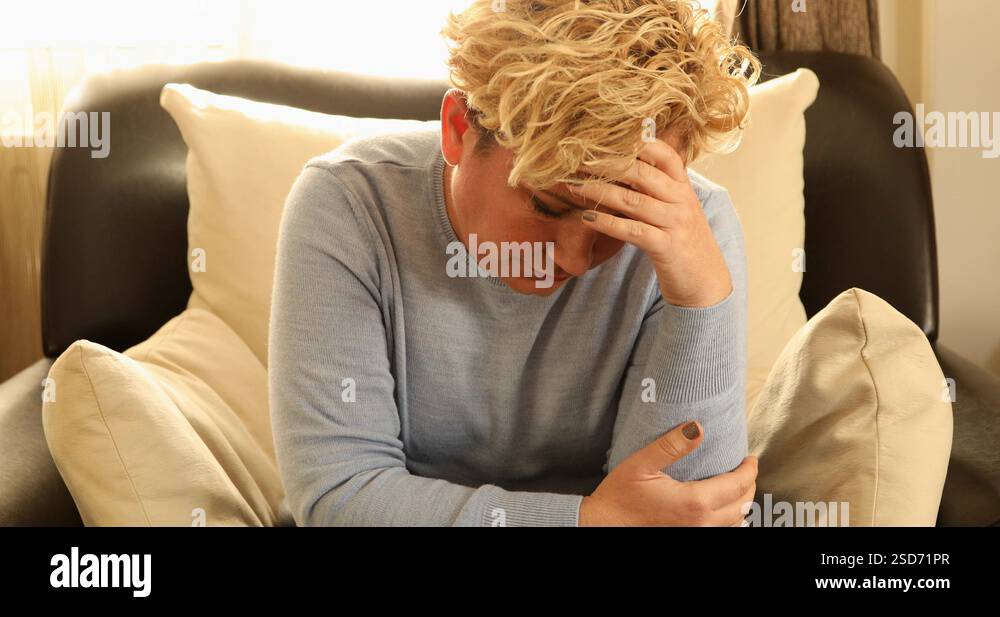Portrait of a thoughtful sad woman 7 Stock Video Footage - Alamy