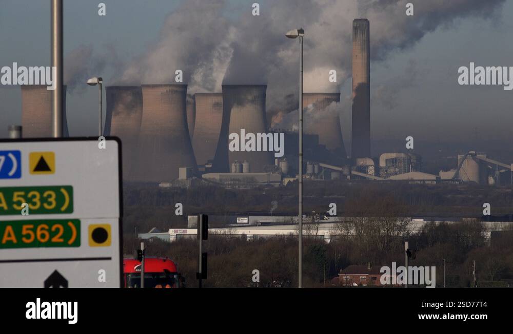 Coal fired power station near Manchester with signs 4K UK Stock Video ...